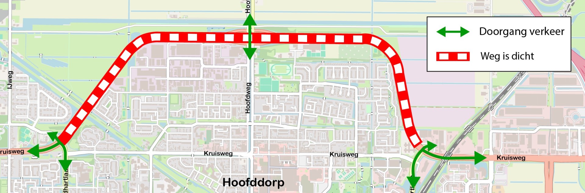 Afsluitingen N201 bij Hoofddorp tussen 28 april en 16 juni...